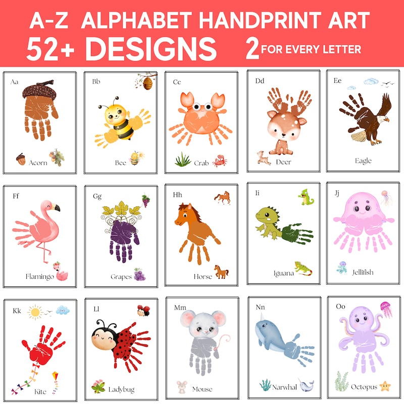Handprint Alphabet - Etsy