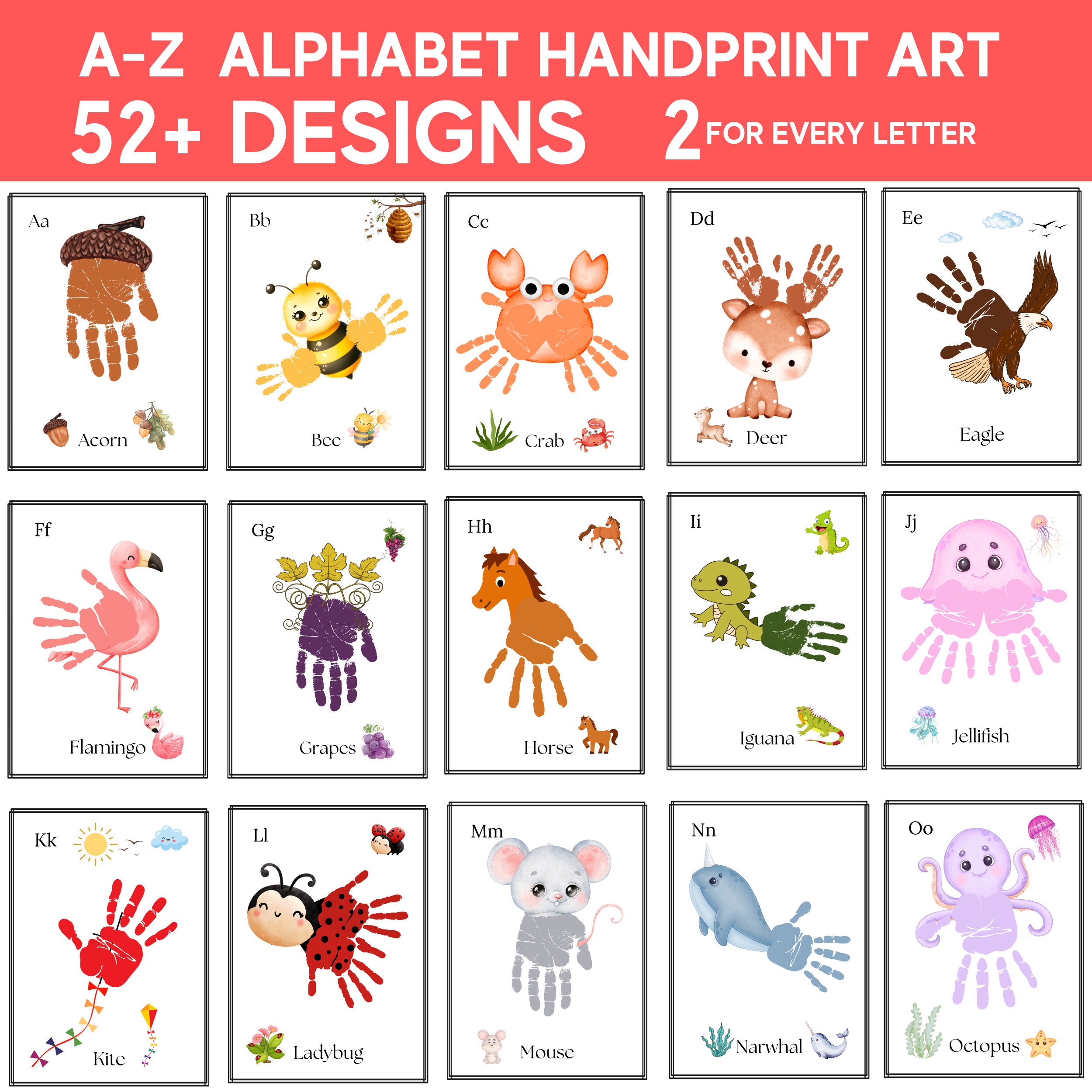 Alphabet Handprint Art: A-Z Keepsake Craft (digital Download) - Etsy