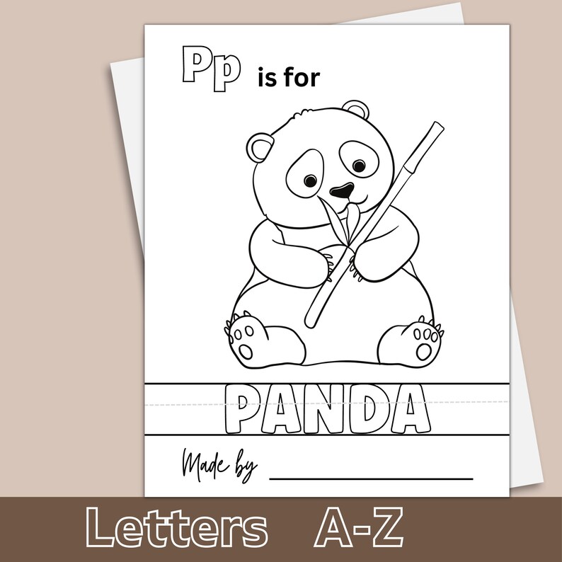 ABC Book Baby Shower Game Greenery Woodland Alphabet Coloring Book Baby ...
