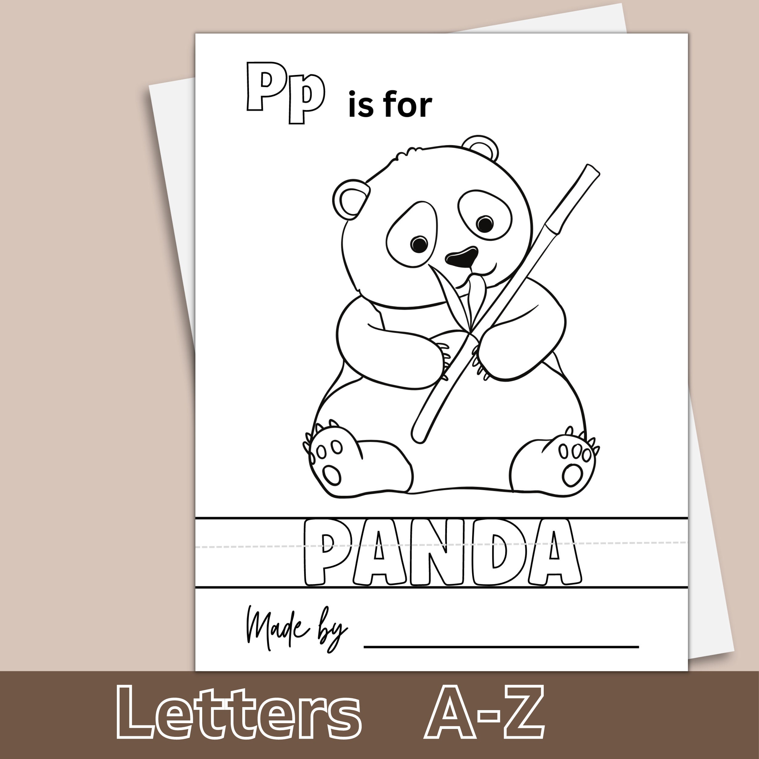 ABC Book Baby Shower Game Greenery Woodland Alphabet Coloring Book Baby ...