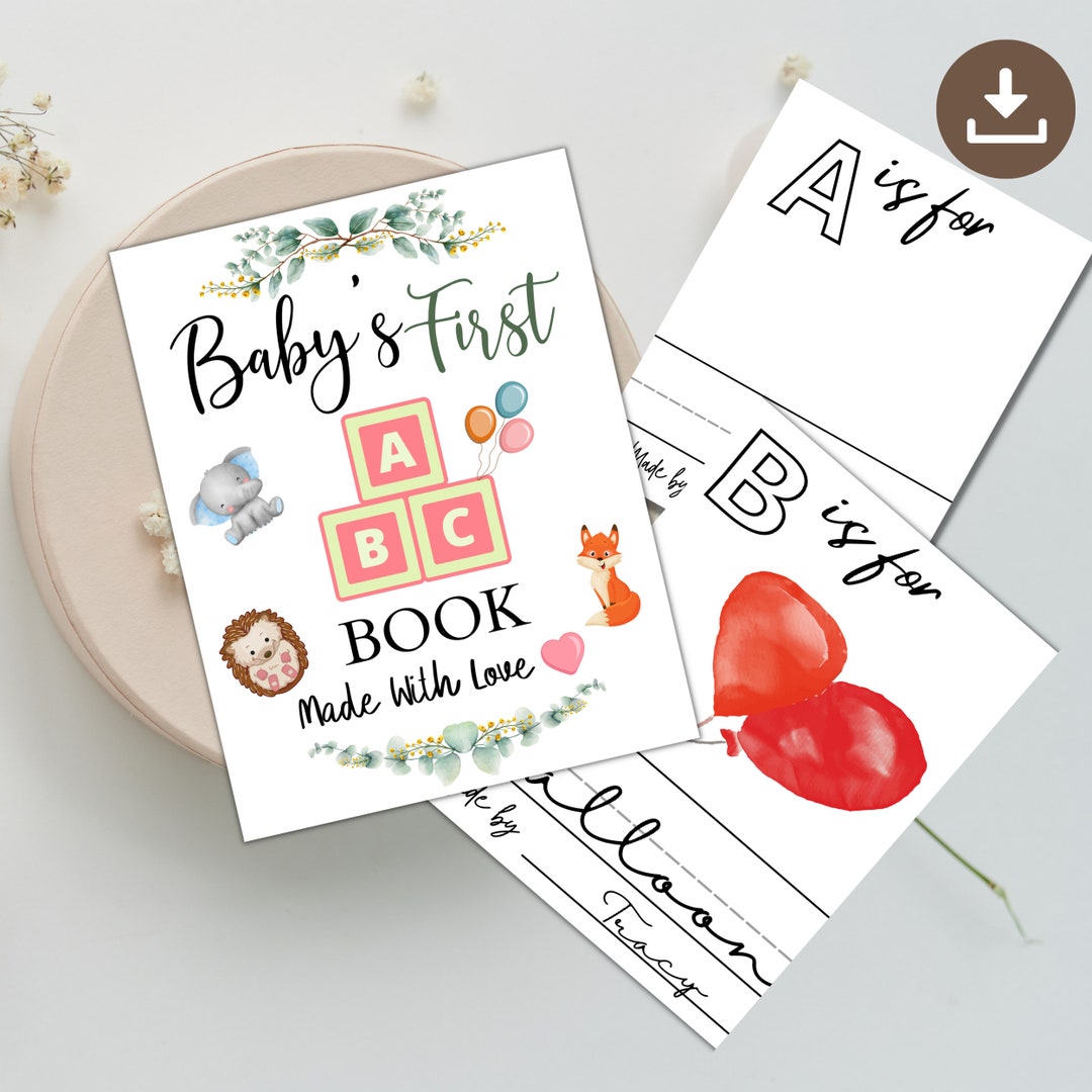 Printable Baby Shower ABC Book Template Alphabet Cards DIY - Etsy
