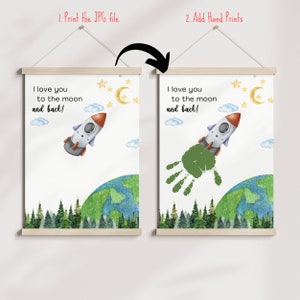 Father’s Day Handprint Art Craft, DIY Printable Gift From Kids, Toddler ...