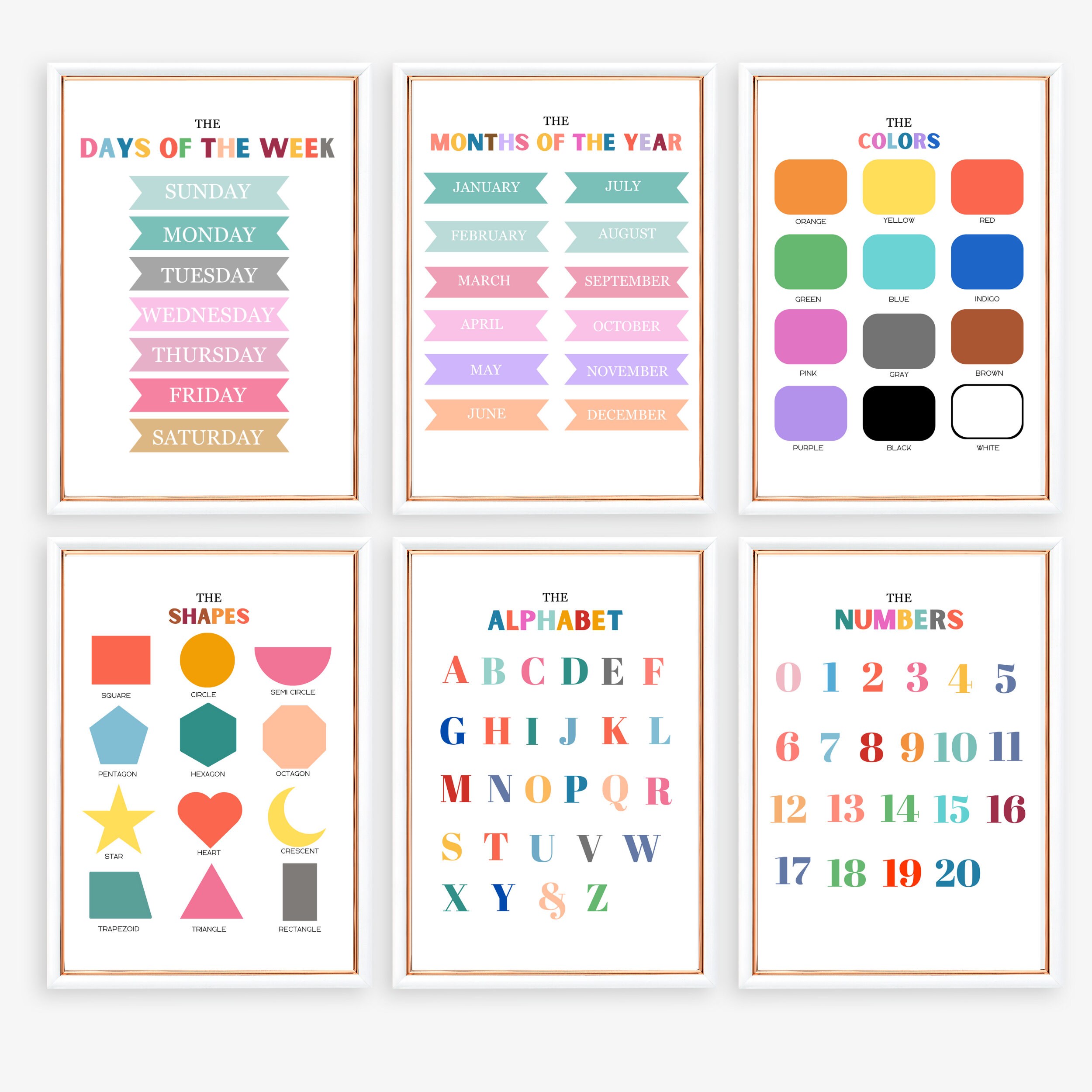 Education Learning Posters, Educational Montessori Wall Art, Printable ...