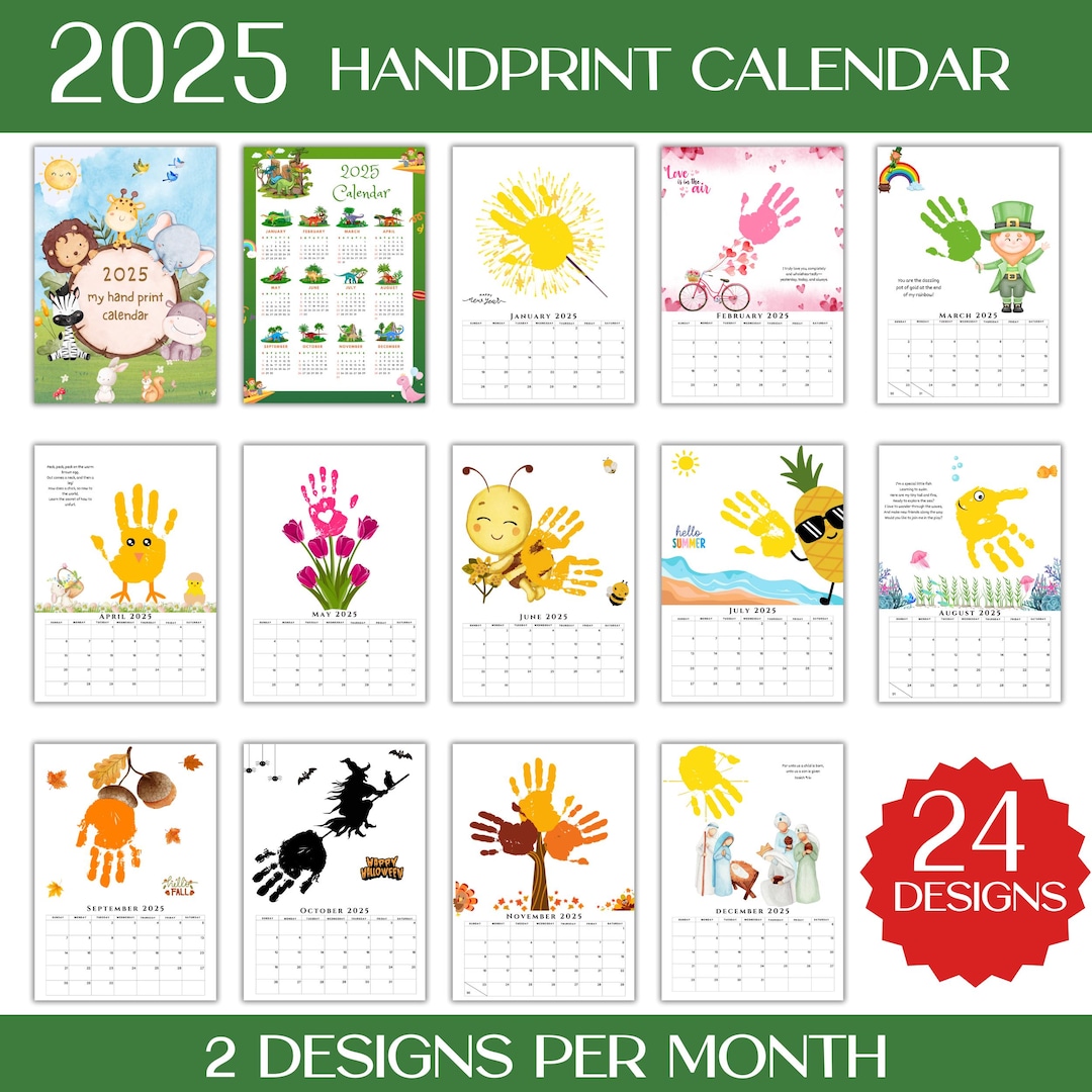 2025 Handprint Calendar: DIY Craft Art Keepsake (printable PDF) - Etsy