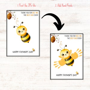 Fathers Day Handprint Craft Bundle, DIY Keepsake Printable, Father’s ...