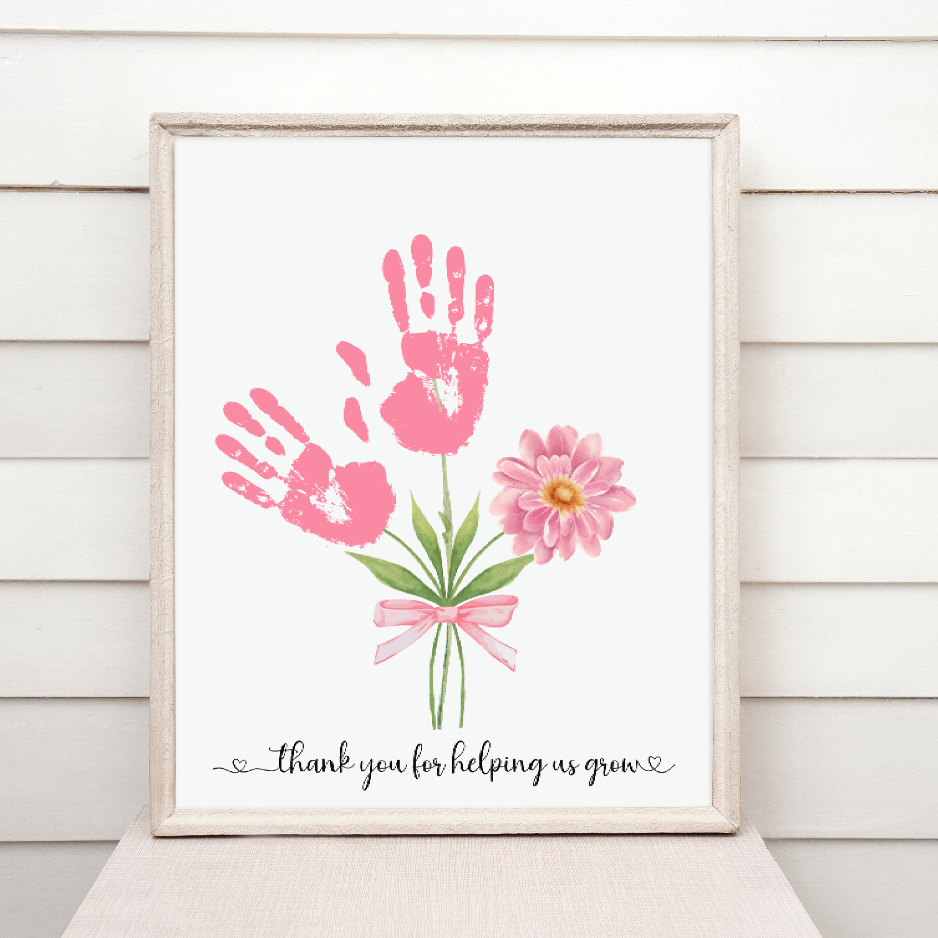 Grandma Handprint Art Printable - DIY Bouquet Flowers Keepsake Craft ...