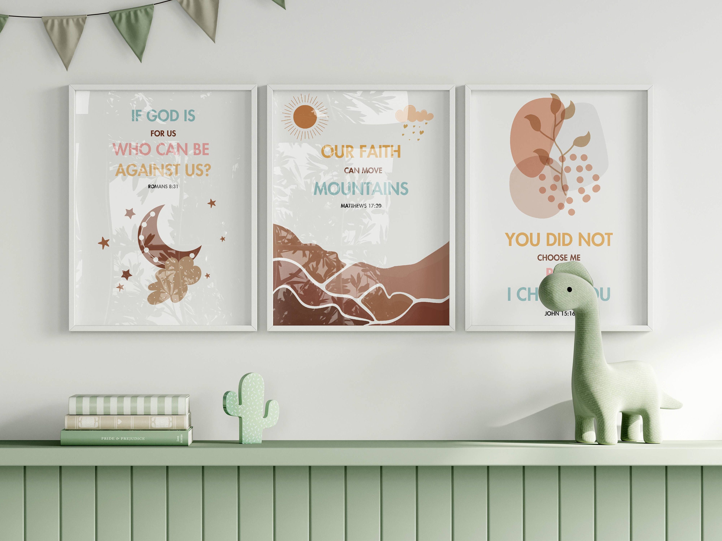 Church Nursery Decor Kids Bible Verse Poster Boho Sunday School Decor ...