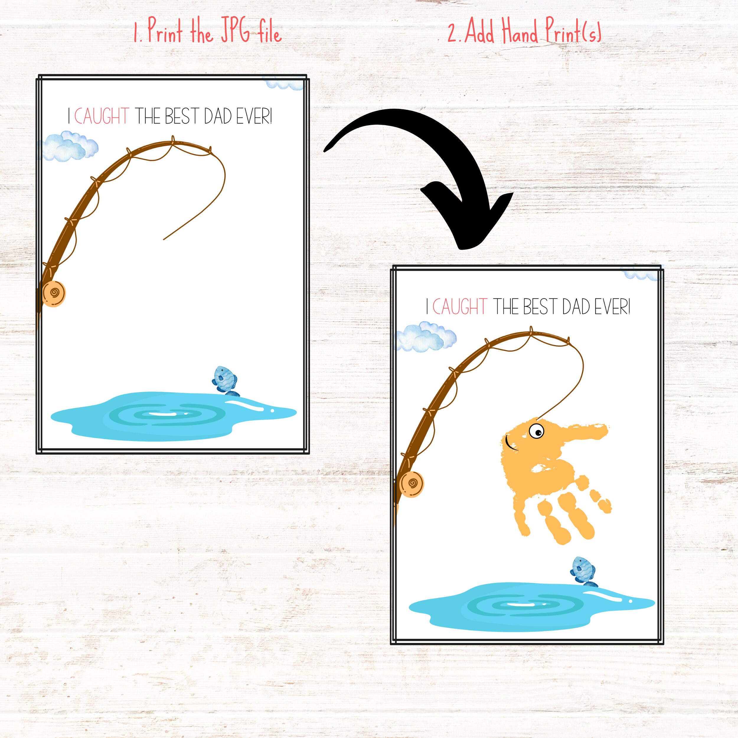 Fathers Day Handprint Craft Bundle, DIY Keepsake Printable, Father’s ...