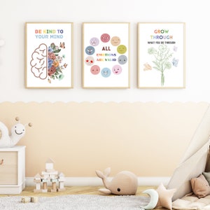 Rainbow School Counseling Posters: Therapy Office Decor (digital ...