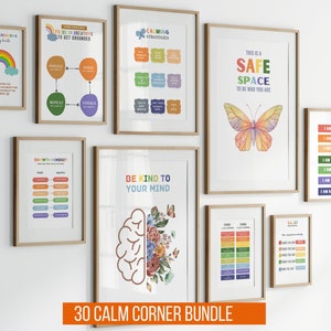 Rainbow School Counseling Posters: Therapy Office Decor (digital ...