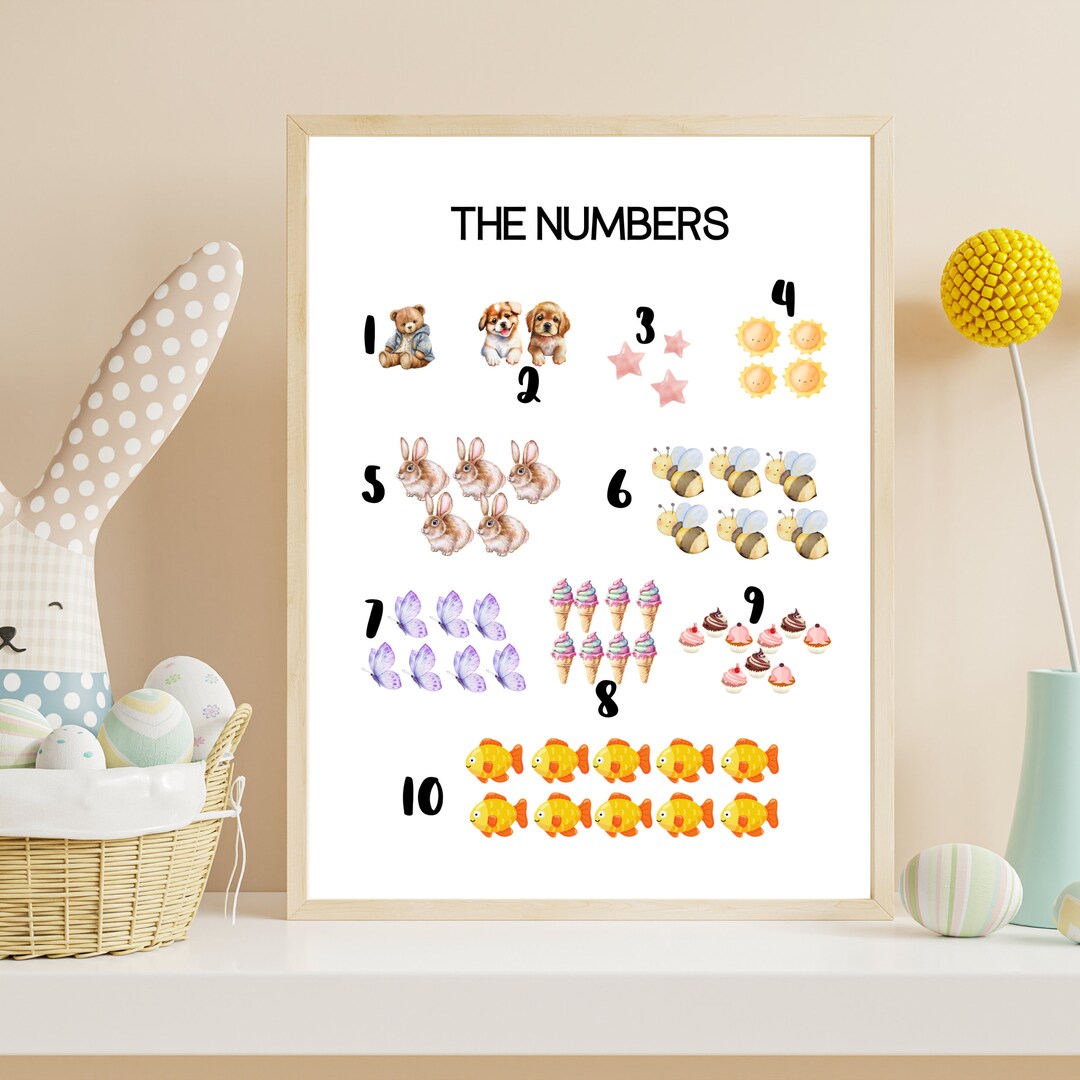 Animal Numbers Prints Educational Prints for Kids Numbers Printable ...