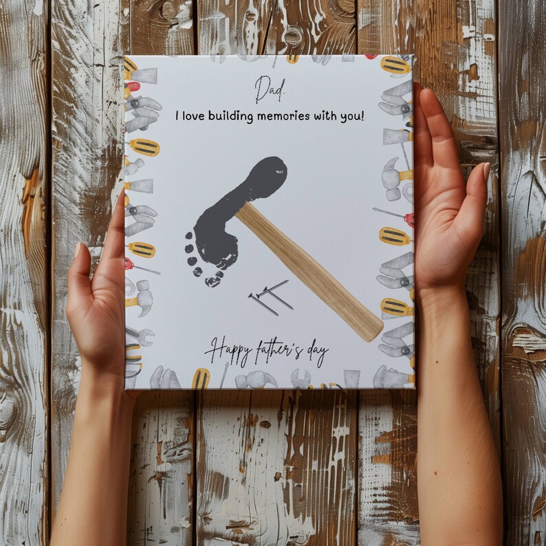 Hammer Footprint Art: Father's Day Keepsake Gift (digital Download) - Etsy