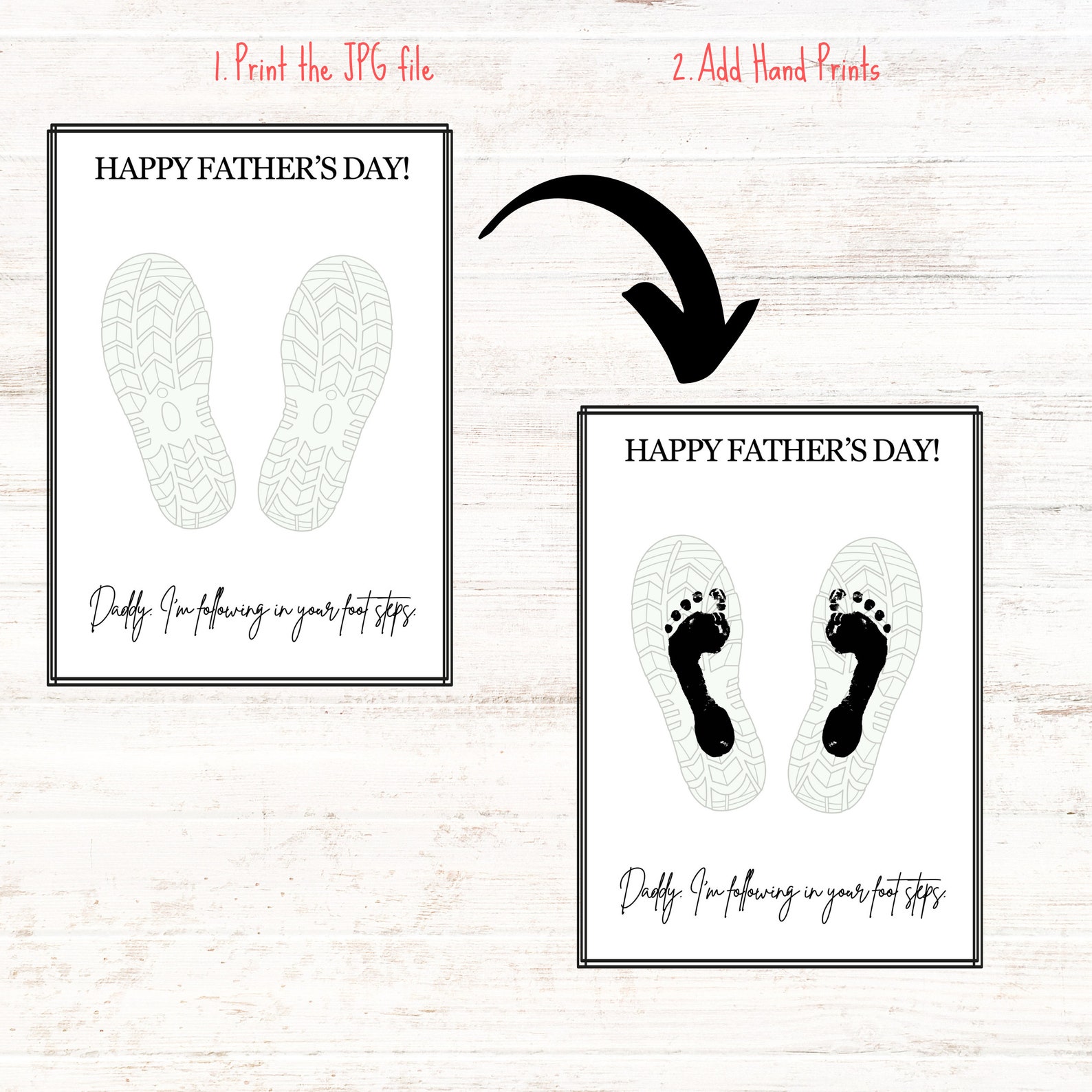 Fathers Day Handprint Craft Bundle, DIY Keepsake Printable, Fathers Day ...