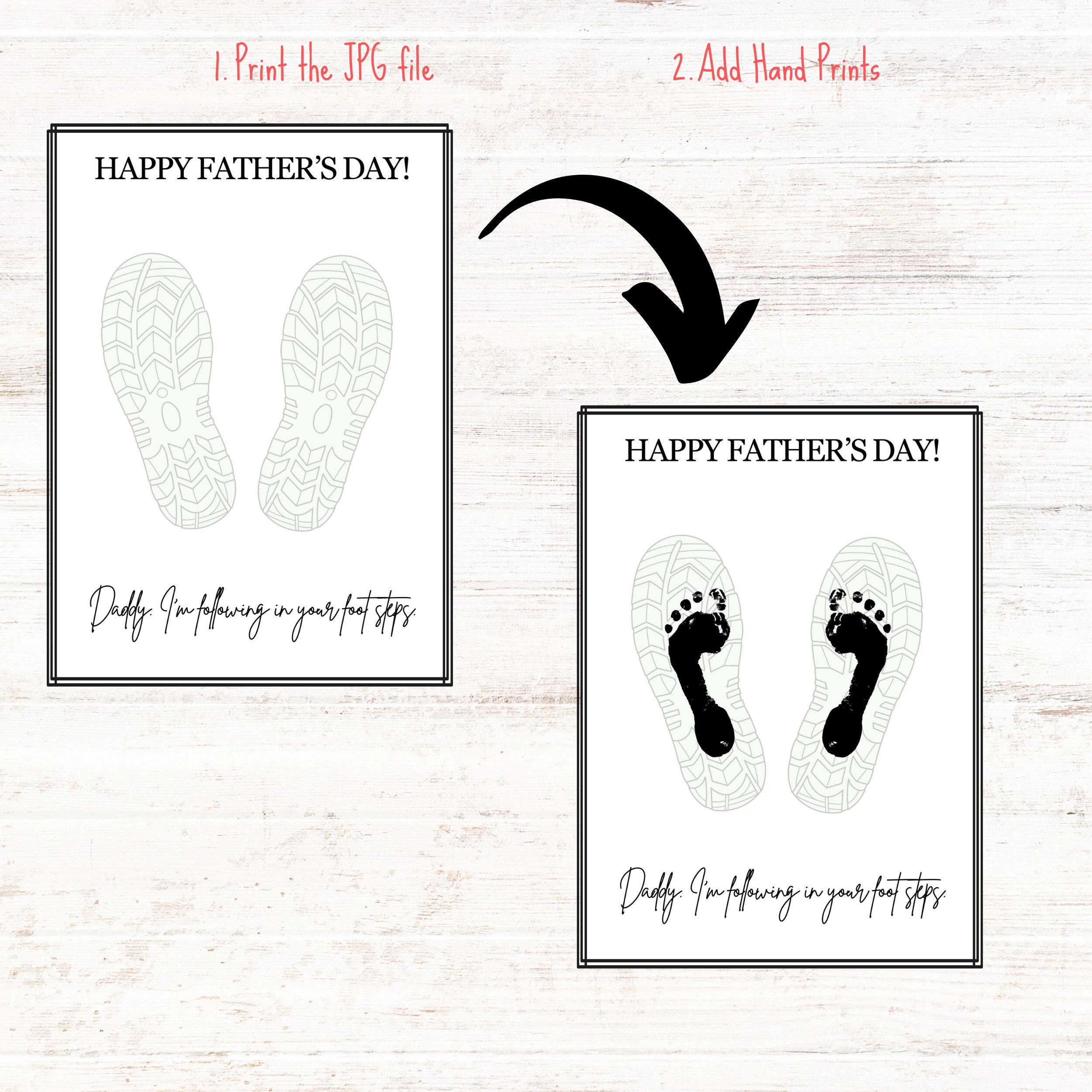 Fathers Day Handprint Craft Bundle, DIY Keepsake Printable, Fathers Day ...