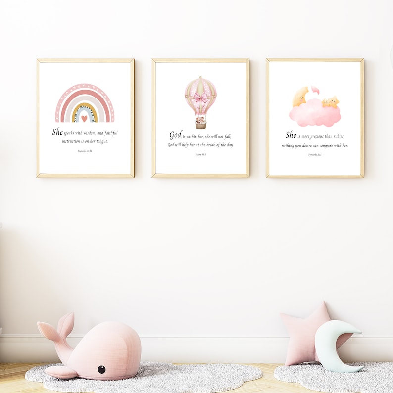 Boho Nursery Bible Verse Wall Art Christian Nursery Decor - Etsy