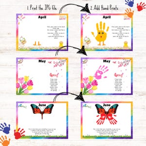 Handprint Memory Book Printable for Kids, Monthly Printable Keepsake ...