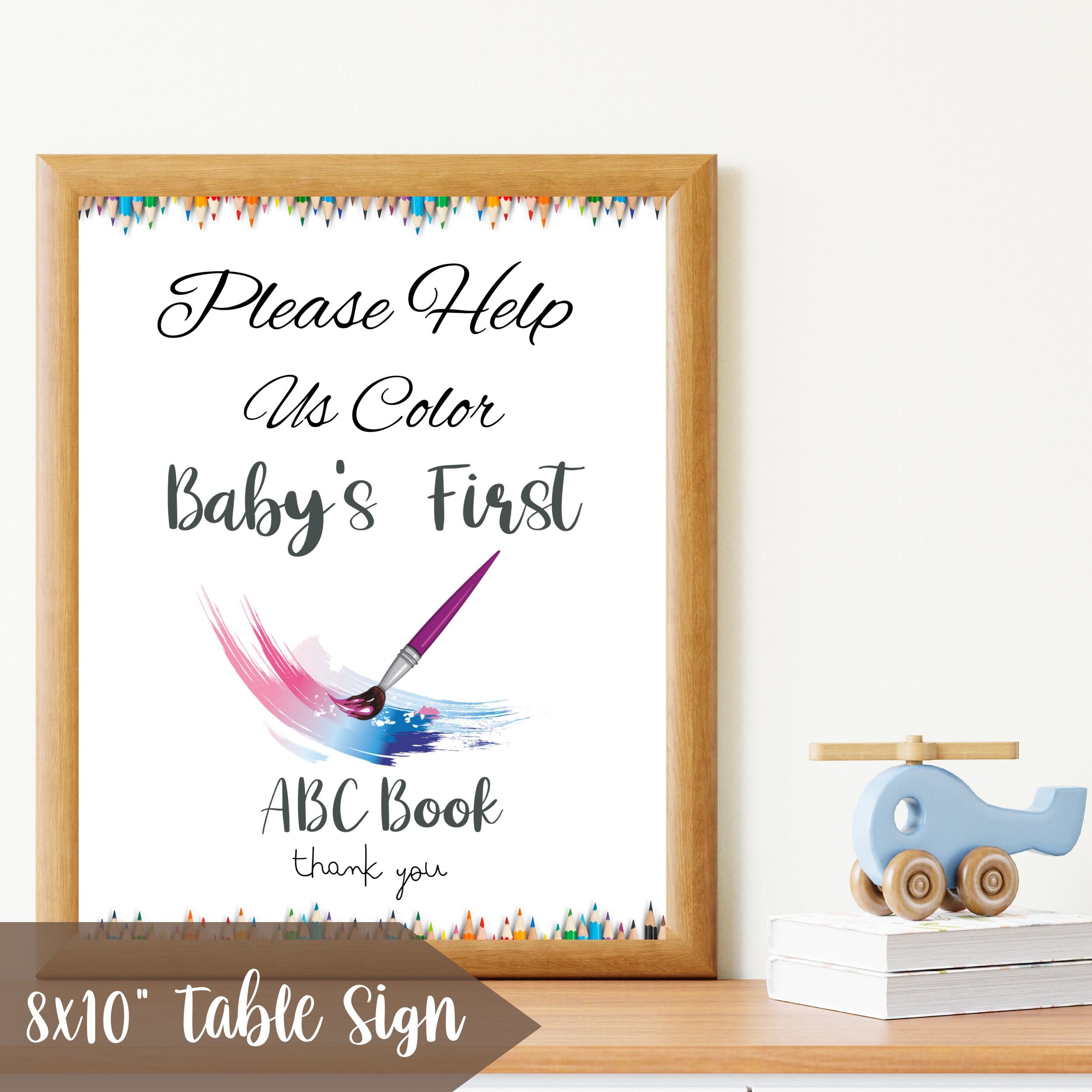 Alphabet Book Baby Shower Game Printable Baby's First Alphabet Book ...
