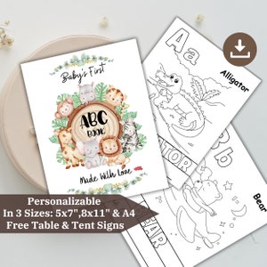 Baby Shower ABC Book: Woodland Animals Alphabet Coloring Pages ...