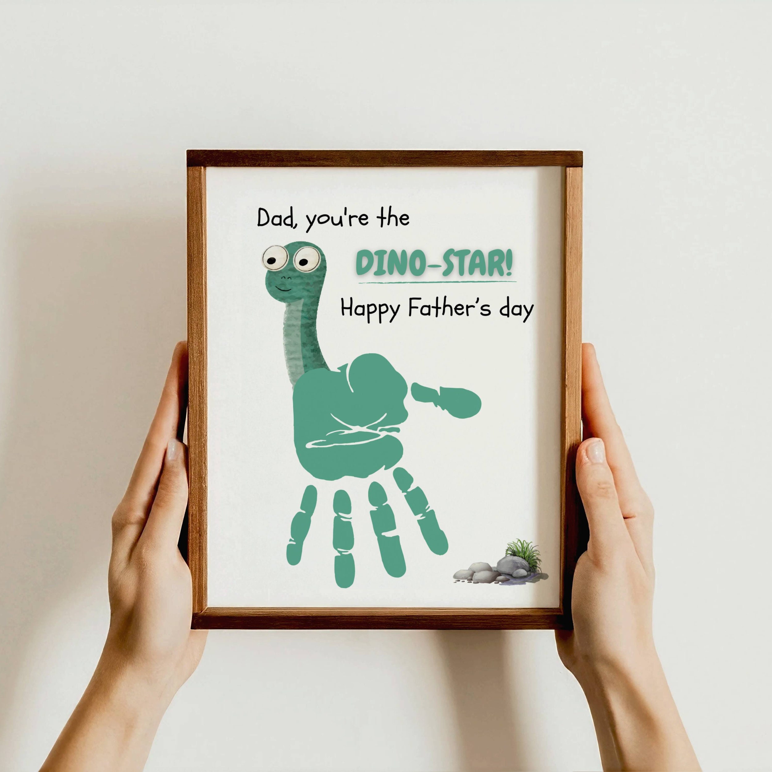 Papa Handprint Art Fathers Day Gift Dinosaur Handprint Craft DIY ...
