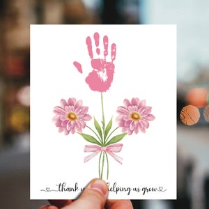 Grandma Handprint Art Printable - DIY Bouquet Flowers Keepsake Craft ...