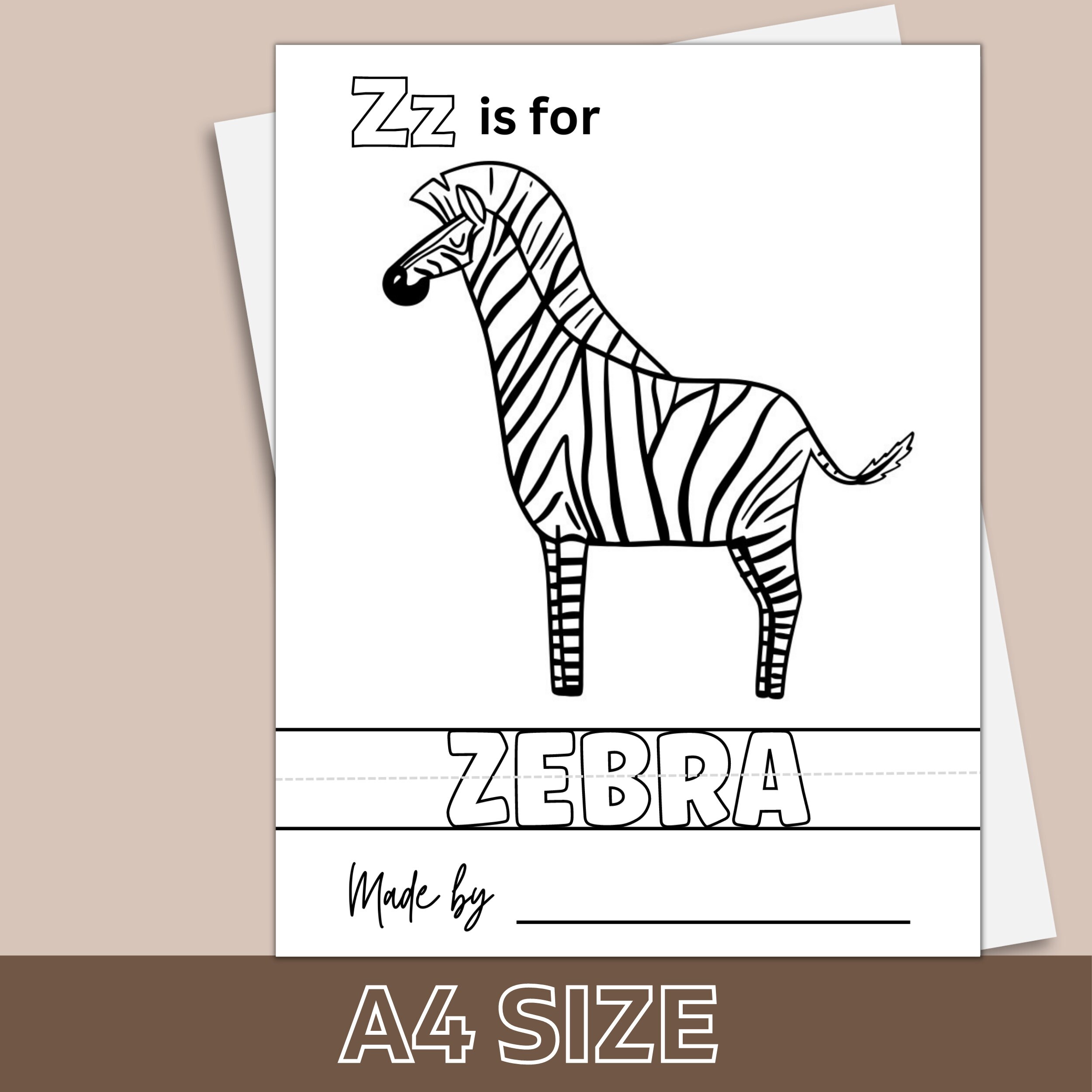 ABC Book Baby Shower Game Greenery Woodland Alphabet Coloring Book Baby ...