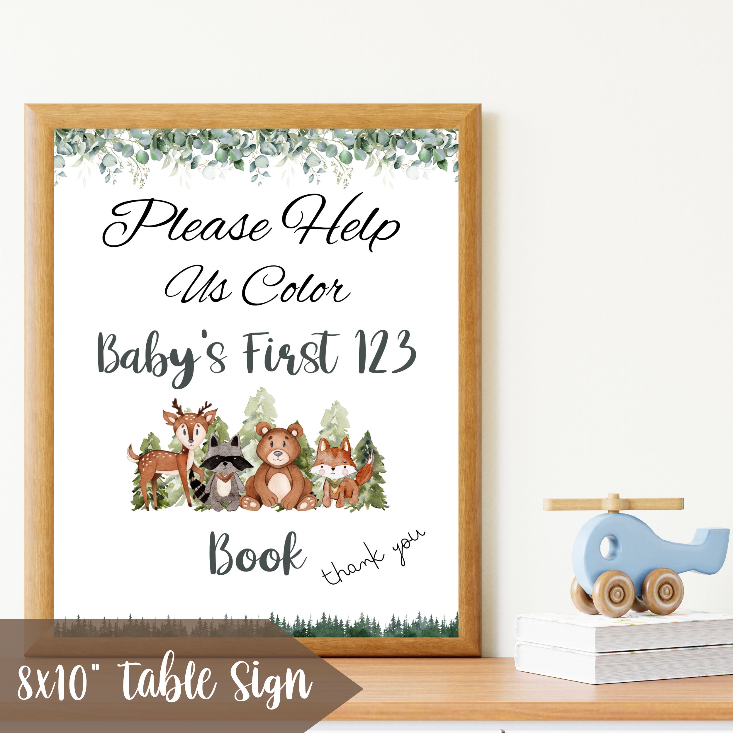 Numbers Book Baby Shower Game 123 Coloring Book Babys First 123 Animal ...