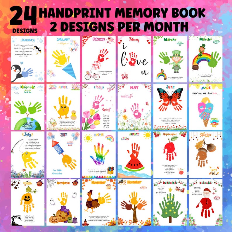 Handprint Memory Book Printable: Prek-kindergarten Keepsake (PDF) - Etsy