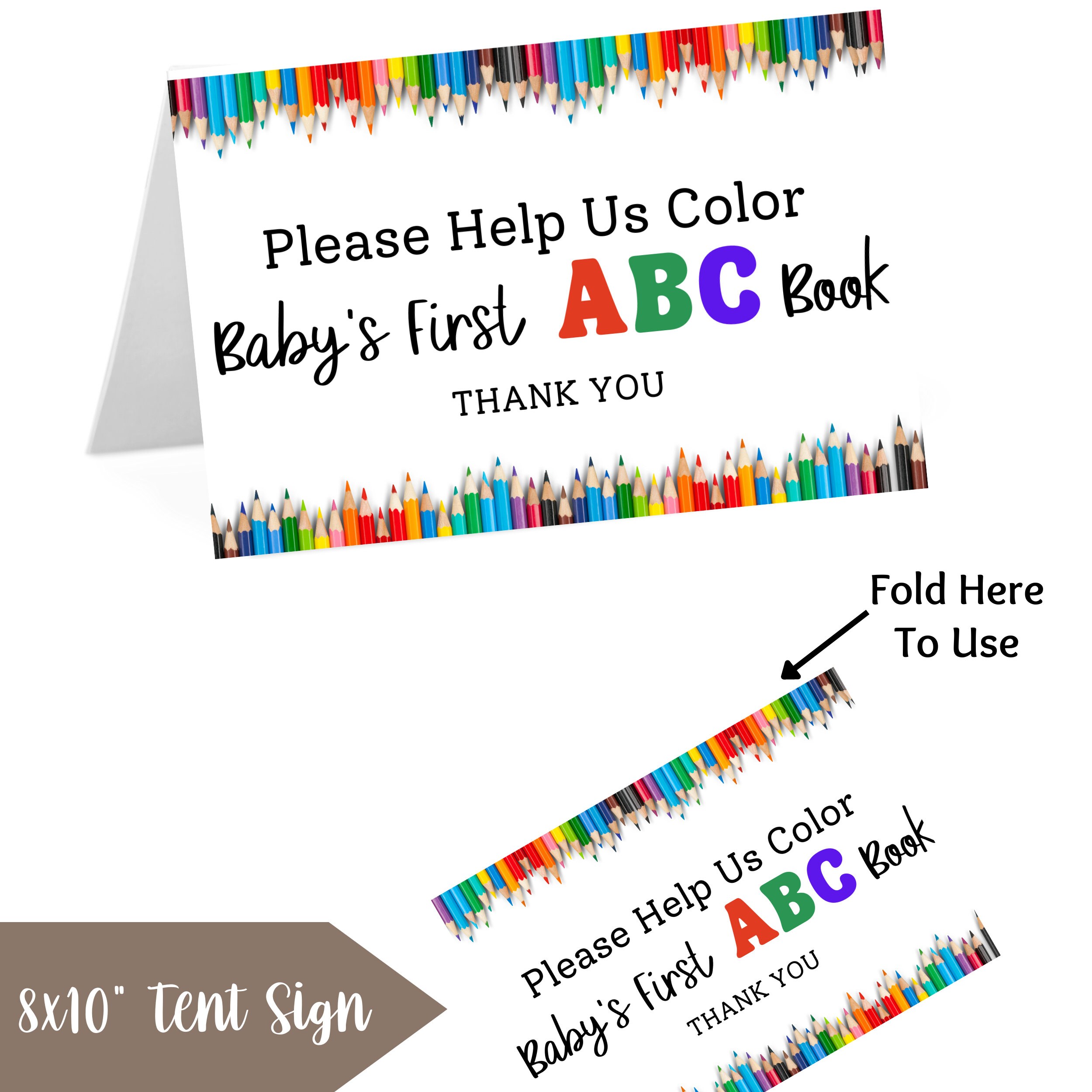 Alphabet Book Baby Shower Game Printable Baby's First Alphabet Book ...