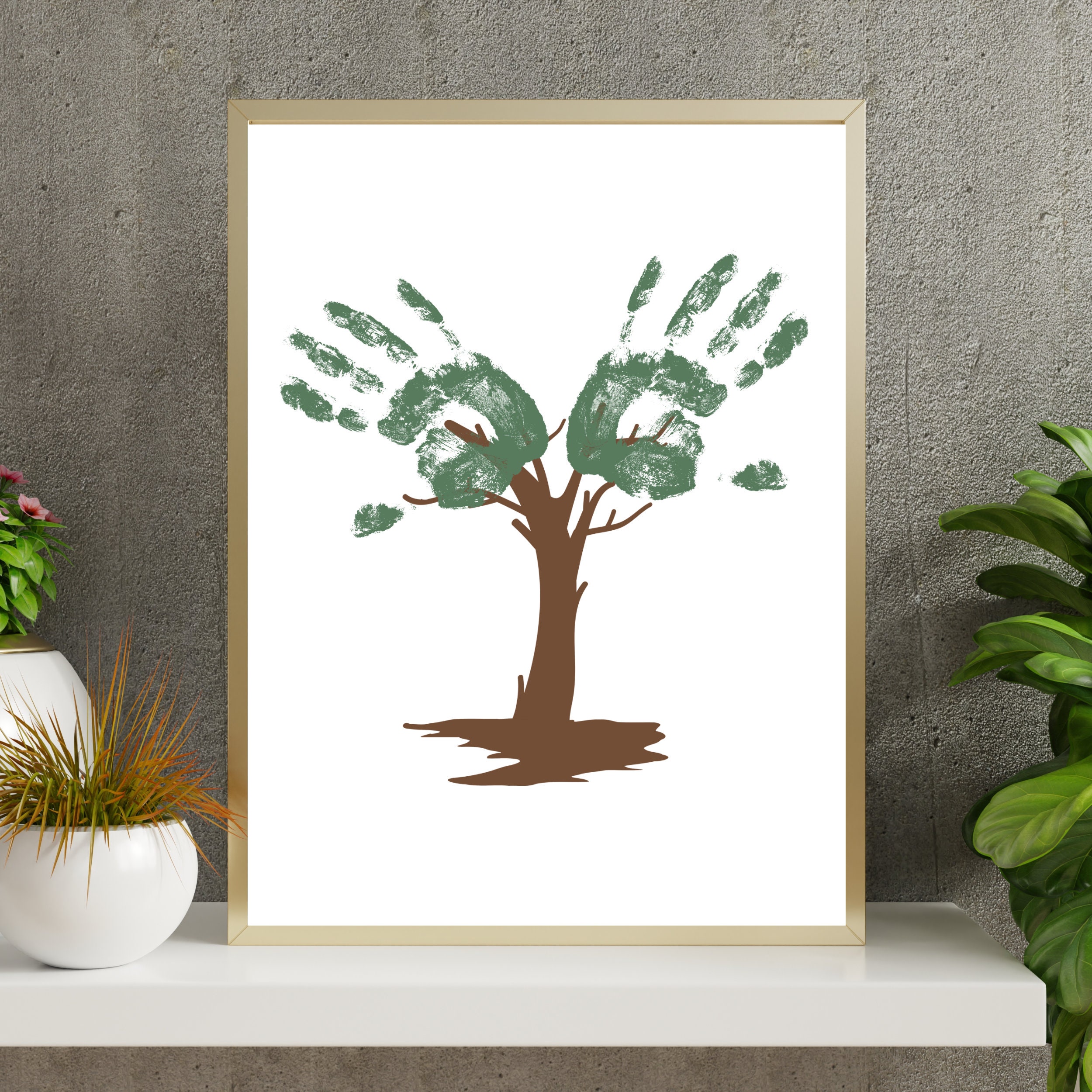 Father's Day Gift From Kids, Personalized Handprint Tree Art, Gift for ...