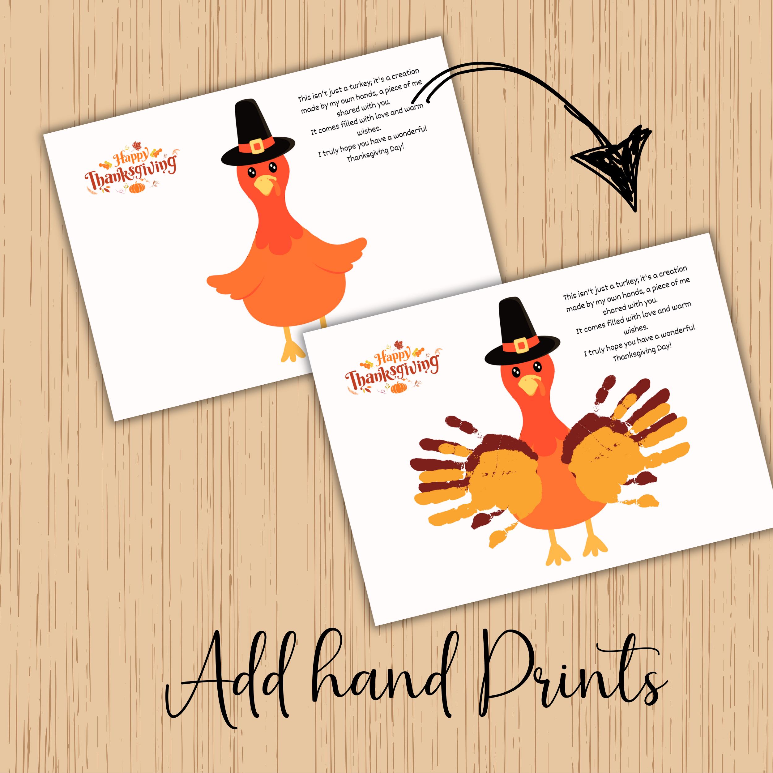 Thanksgiving Handprint Craft Bundle, Printable Thanksgiving Art for ...