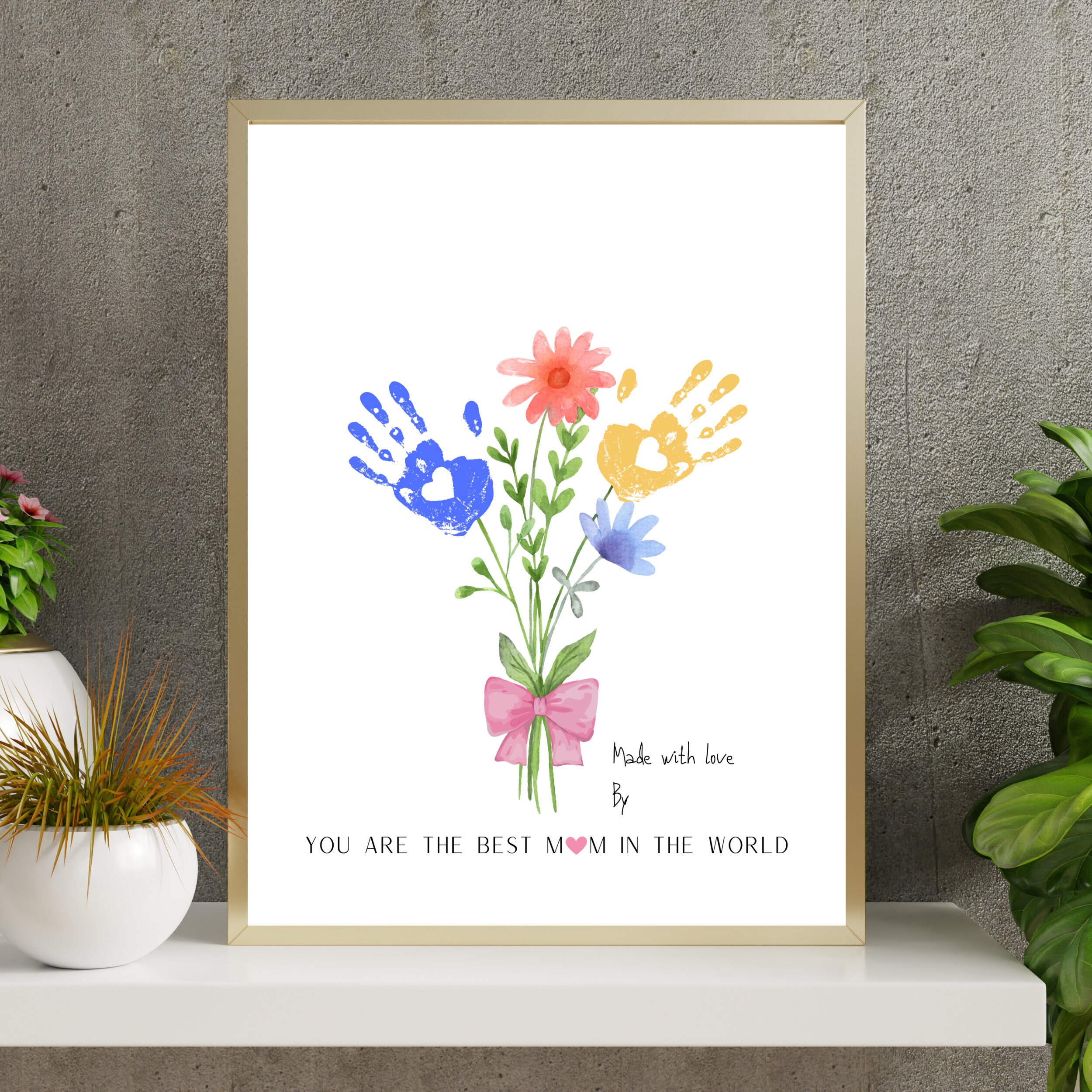 Mothers Day Handprint Craft Flower Handprint Art Birthday Activity ...