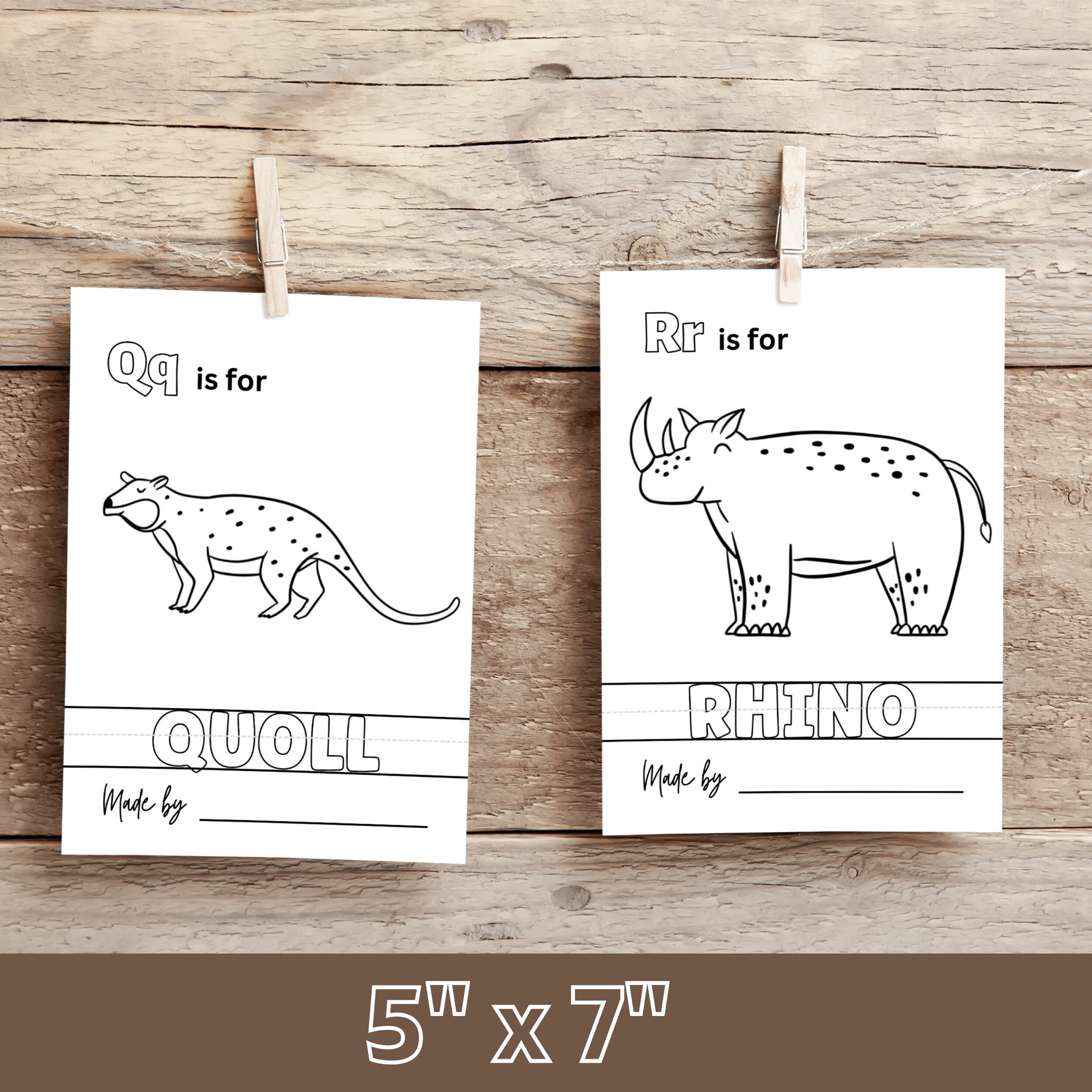 ABC Book Baby Shower Game Greenery Woodland Alphabet Coloring Book Baby ...