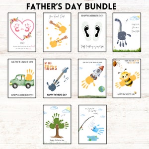 Fathers Day Handprint Craft Bundle, DIY Keepsake Printable, Father’s ...