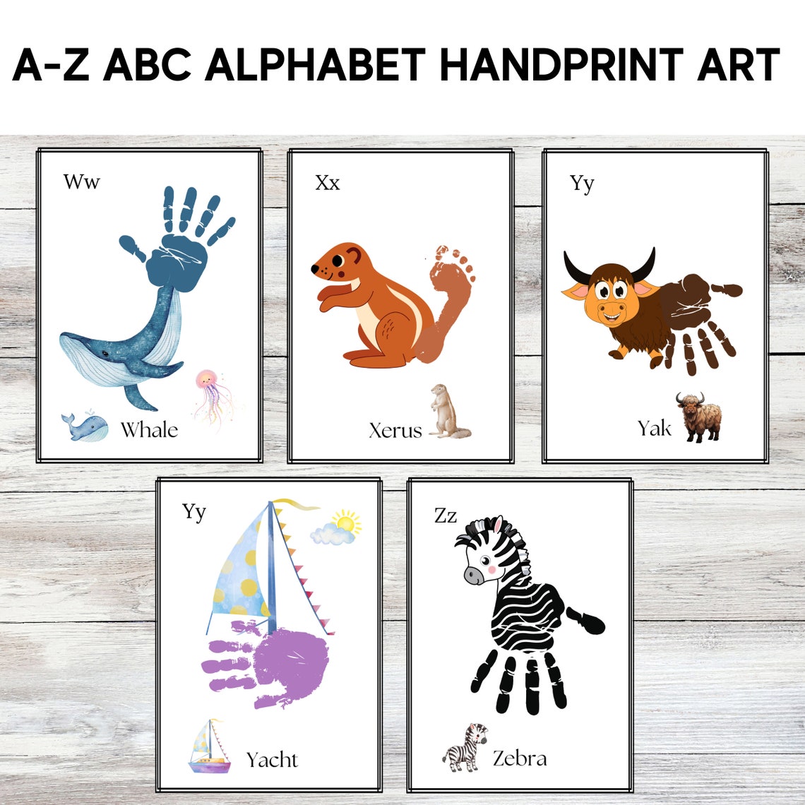 Handprint Alphabet Book - ABC Handprint Art for Kids, A-Z Phonic ...