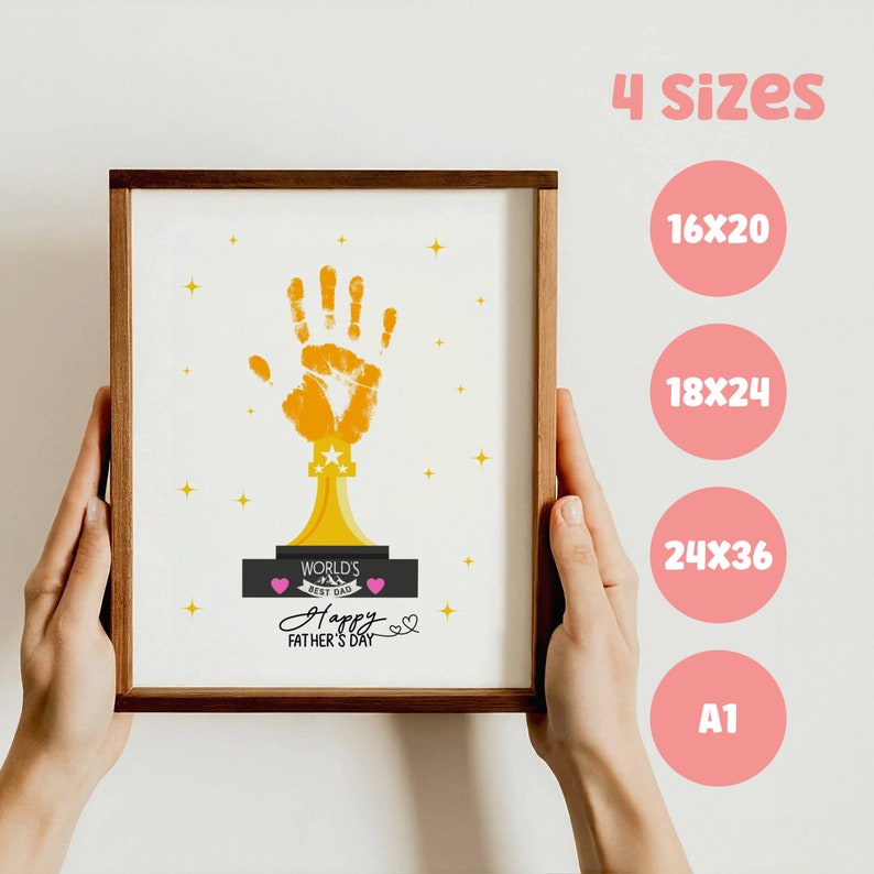 Best Dad Handprint Keepsake, Trophy Template, DIY Digital Download ...