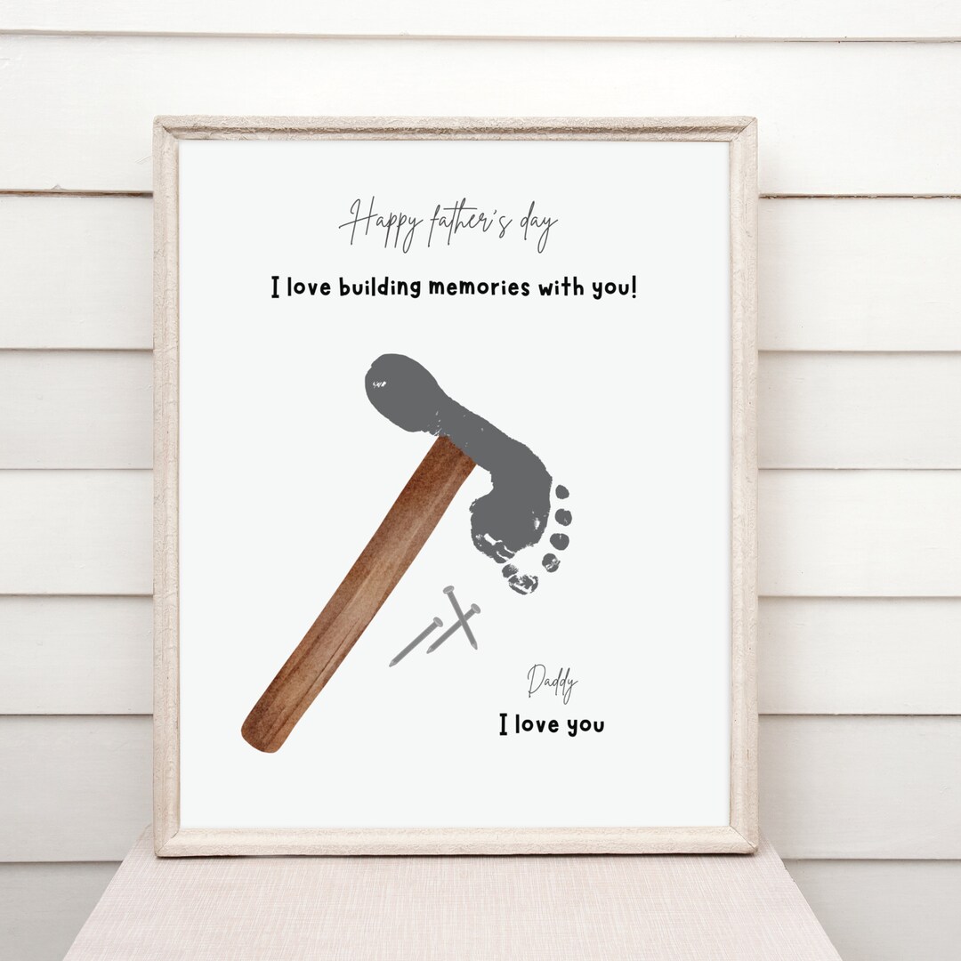 Hammer Footprint Art Keepsake - Personalized Father's Day Gift ...
