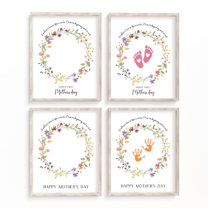 Mother's Day Handprint Keepsake Art, Personalized Gift for Mom & Nana ...