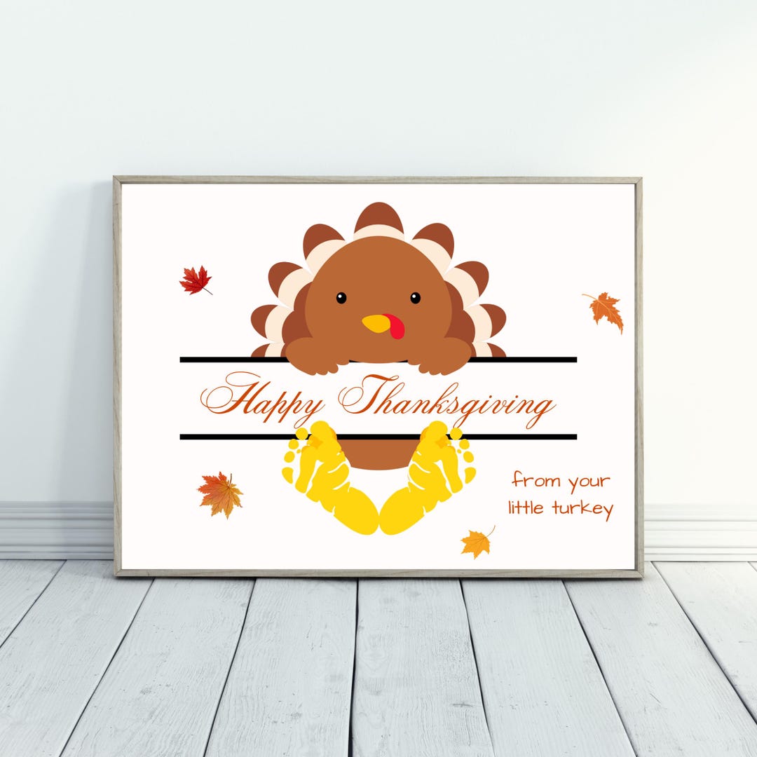 Thanksgiving Handprint Turkey Art, Fall Keepsake (digital Download) - Etsy