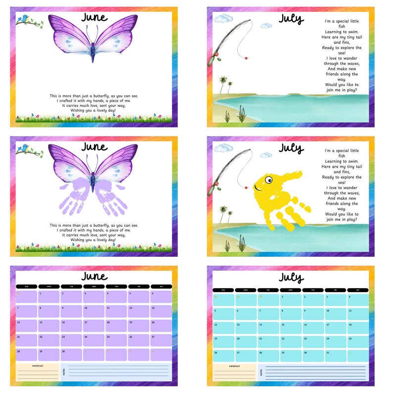 2026 Handprint Calendar Template, DIY Keepsake (PDF) - Etsy