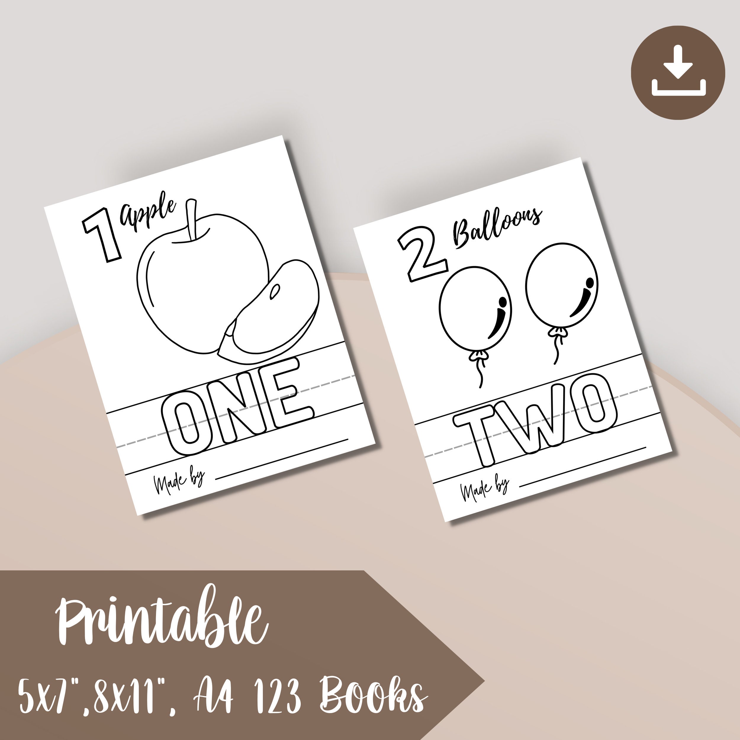 Babys First 123 Book Baby Shower Numbers Book Printable - Etsy