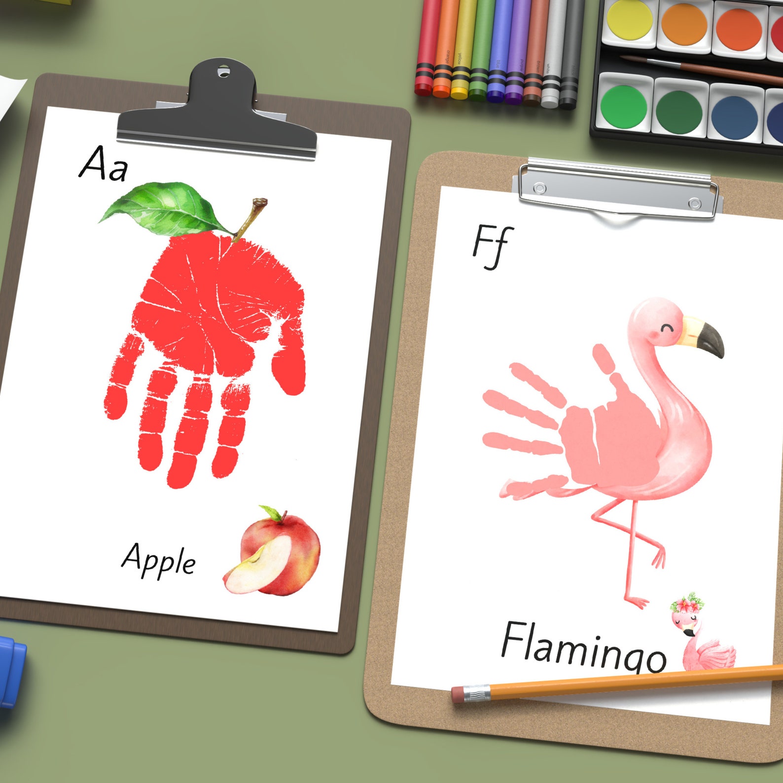 Alphabet Handprint Art: A-Z Animal Footprint Memory Book (digital ...