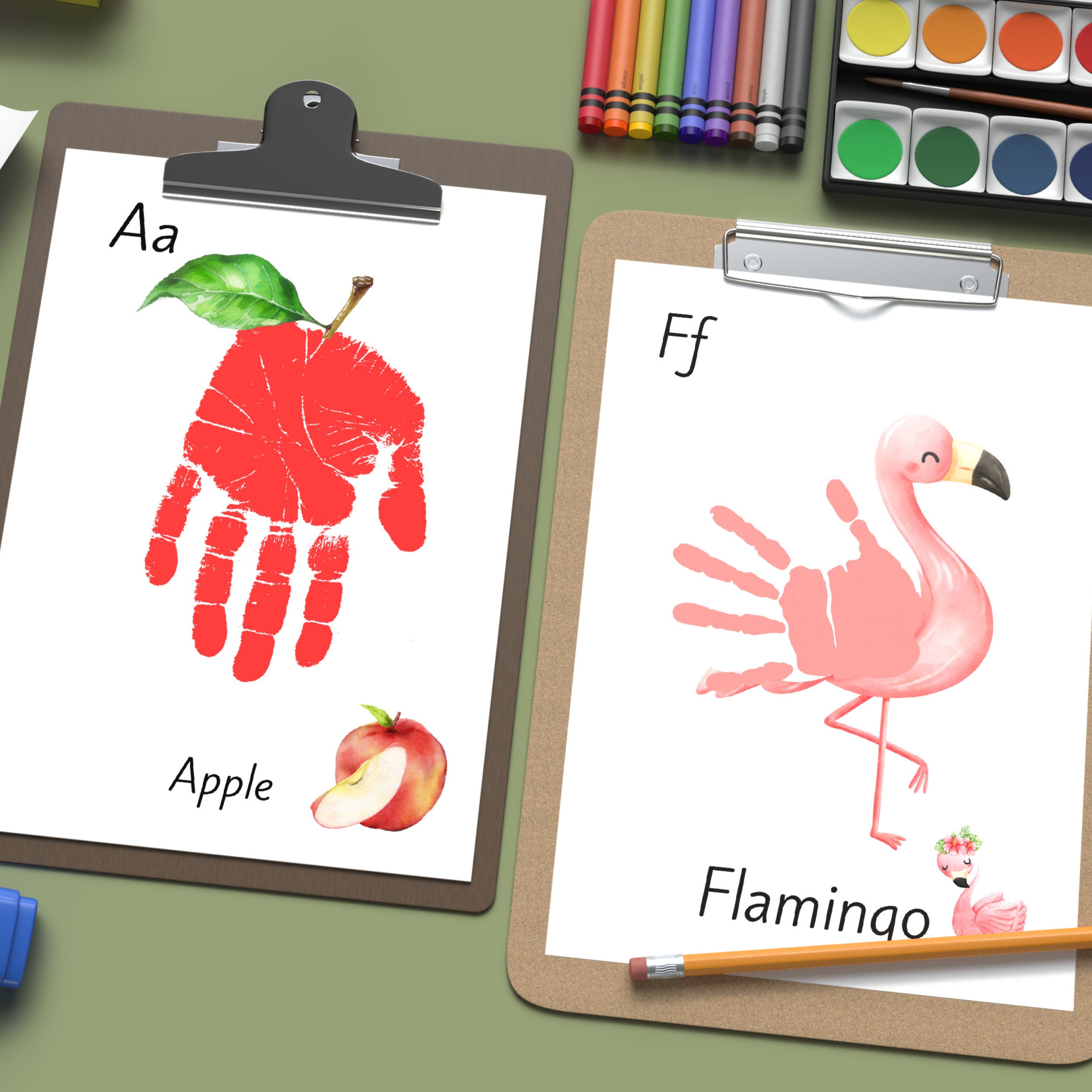 Alphabet Handprint Art: A-Z Animal Footprint Memory Book (digital ...