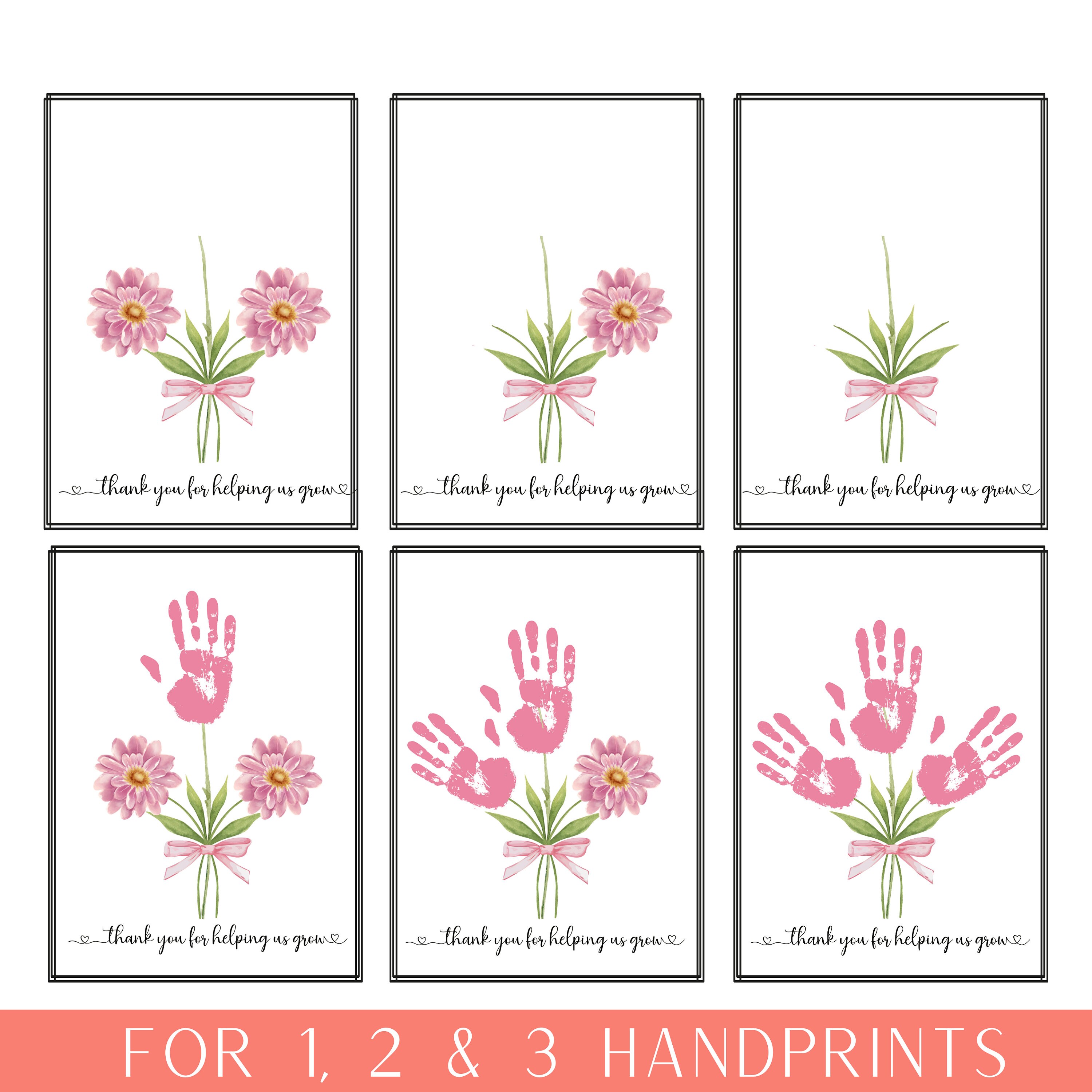 Grandma Handprint Art Printable - DIY Bouquet Flowers Keepsake Craft ...