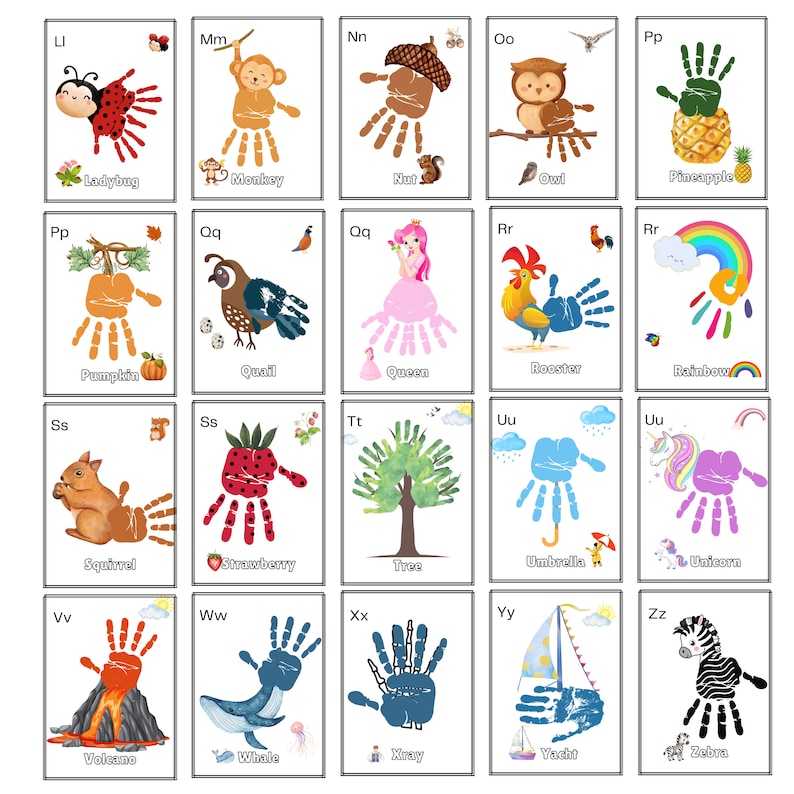 Alphabet Handprint Footprint Art: A-Z Phonics Activity (PDF) - Etsy