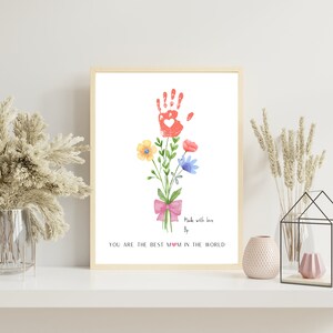 Mothers Day Handprint Craft Flower Handprint Art Birthday Activity ...