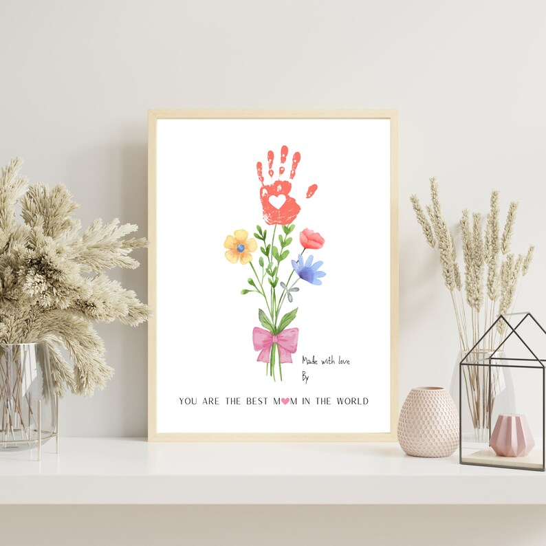 Mothers Day Handprint Craft Flower Handprint Art Birthday Activity ...
