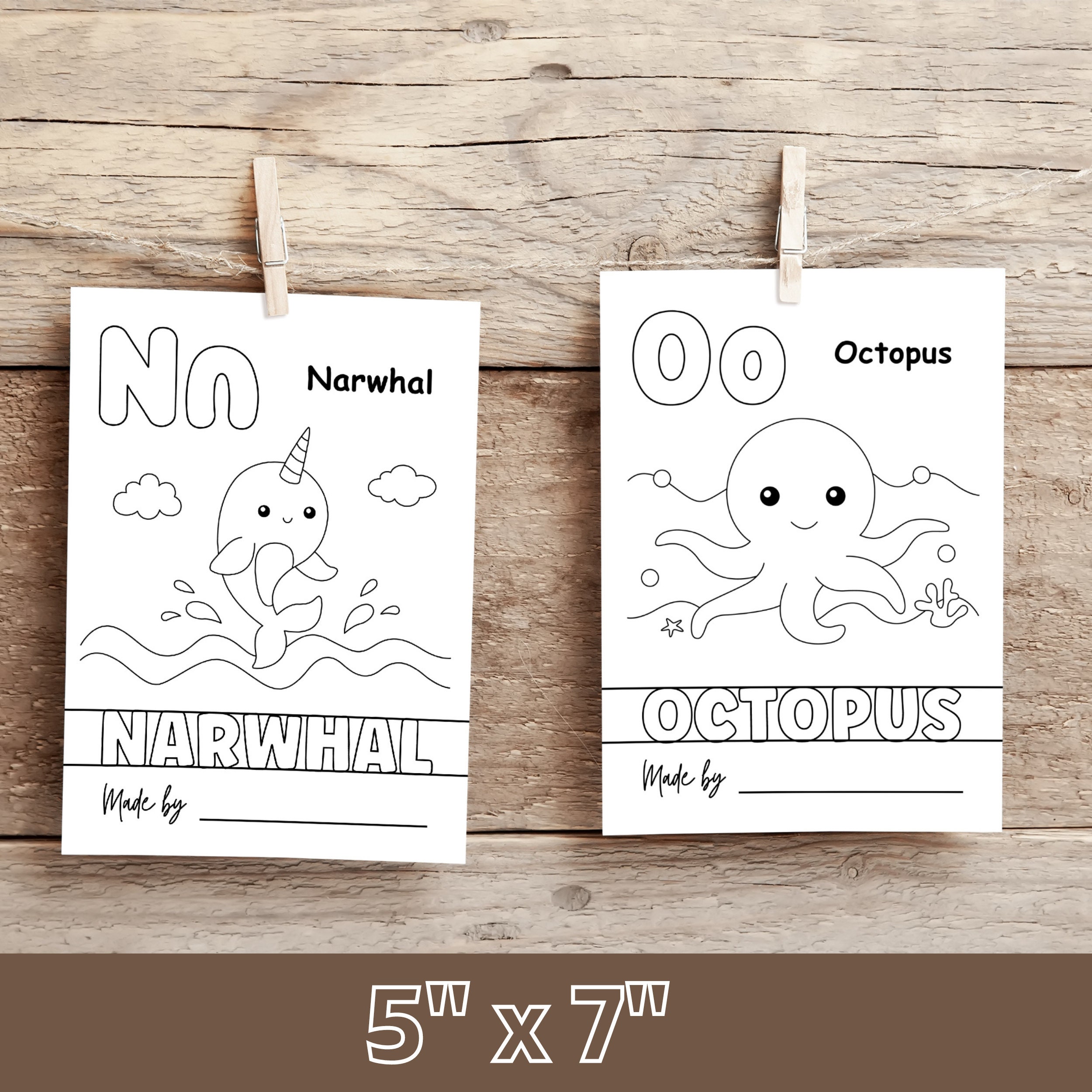 ABC Coloring Book Baby Shower Game Woodland Greenery Alphabet - Etsy