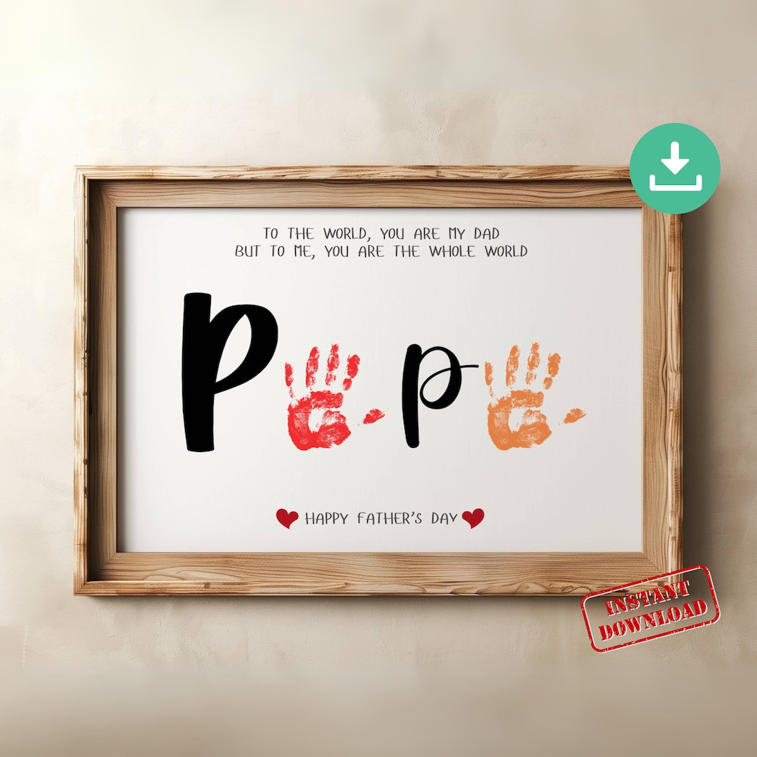 Papa Handprint Art: Father's Day Keepsake (digital Download) - Etsy