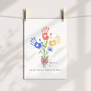 Mothers Day Handprint Craft Flower Handprint Art Birthday Activity ...