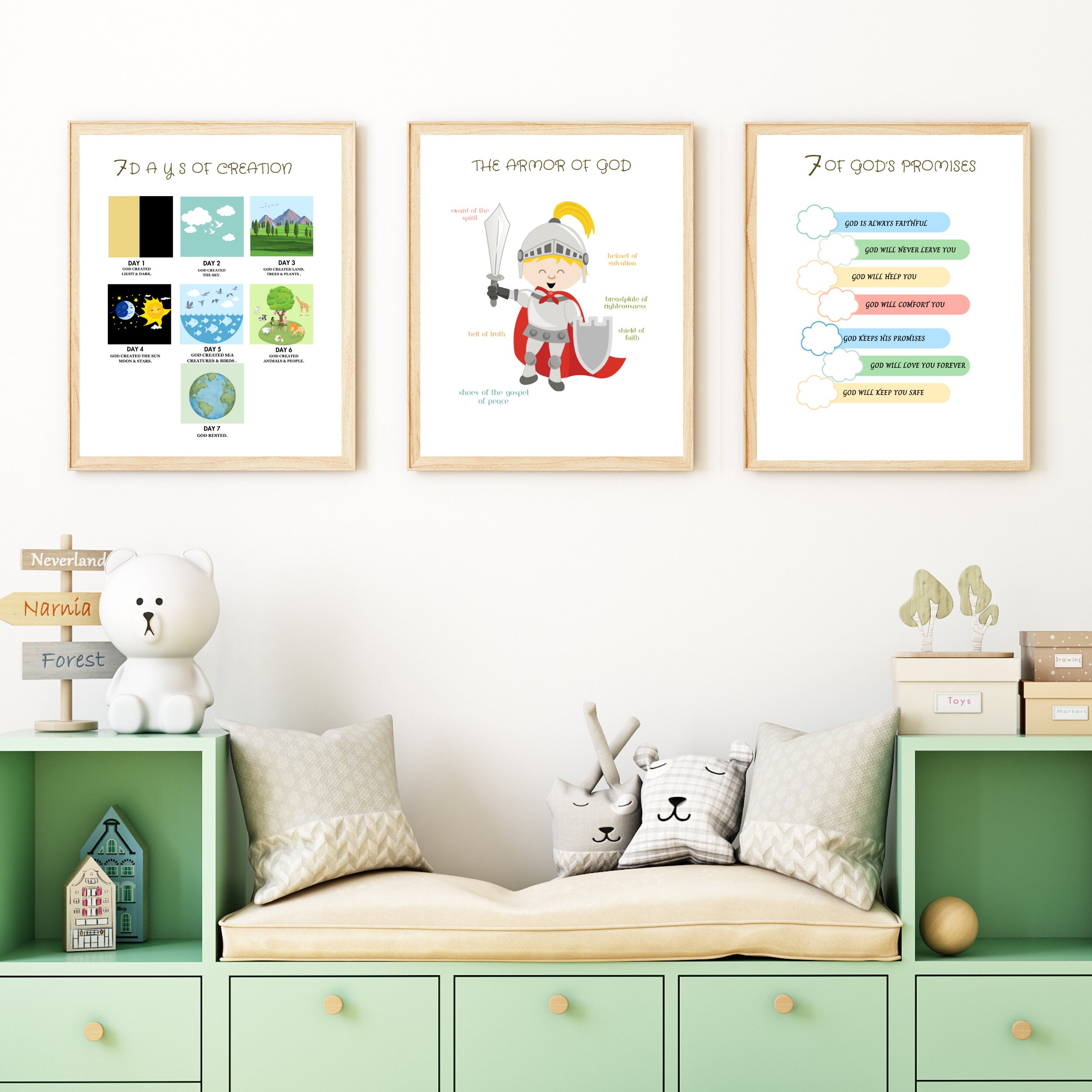 Christian Educational Posters Bundle, Kids Bible Verse Scripture ...